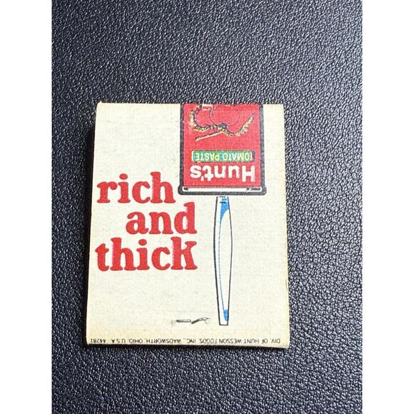 Hunt-Wesson Foods Inc | Other | Vintage 97s Matchbook Hunts Tomato ...